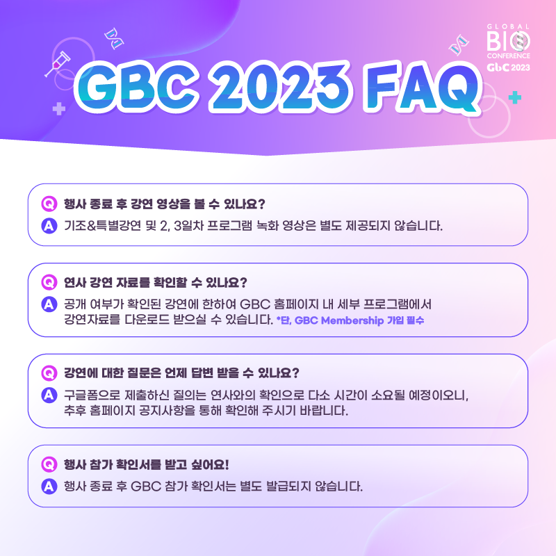 GBC 2023 FAQ - Global Bio Conference